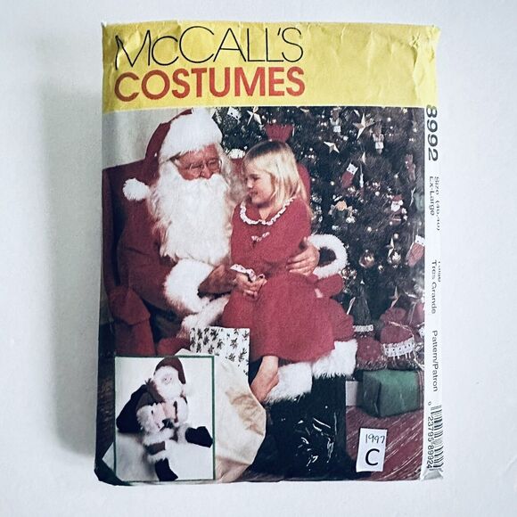 Office | Santa Costume Sewing Pattern 8992 Santa Doll Sewing Pattern Sz ...